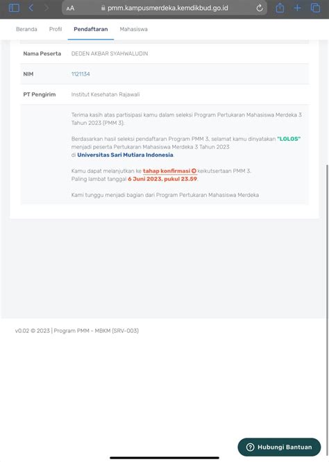[pertukaran Mahasiswa Merdeka 3] Hi I Am Pleased To Inform You That I