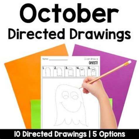 October Directed Drawings With Shapes Halloween Fall Autumn Etsy