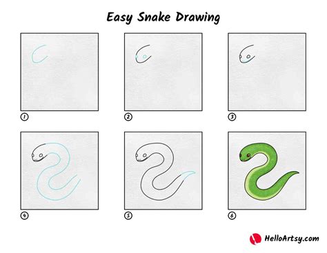 Easy Snake Drawing Helloartsy