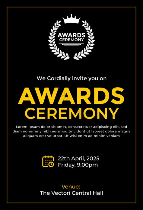 Awards Ceremony Invitation Card Design Template Eps Free Download