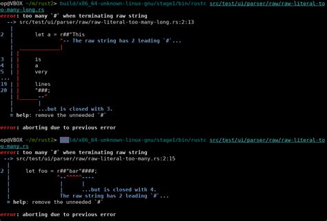 Error For Too Many Trailing S In Raw String Literals Could Be Improved · Issue 60762 · Rust