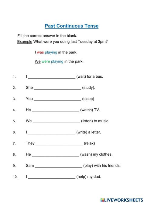 Past Continuous Affirmative Liveworksheets 1906849