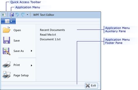 Ribbonapplicationmenu Class Systemwindowscontrolsribbon