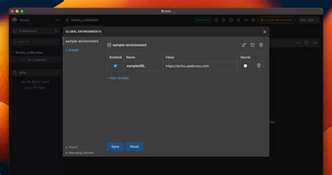 Bruno Docs Global Environment Variables