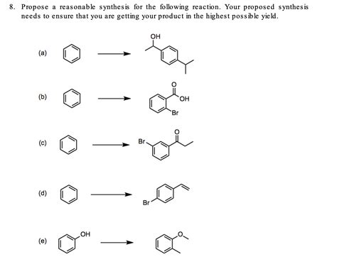 Solved Propose A Reasonable Synthesis For The Following Chegg Com