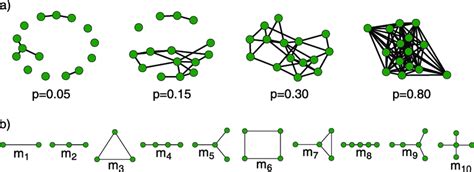A Realizations Of Erdös Rényi Er Random Networks With 15 Nodes And