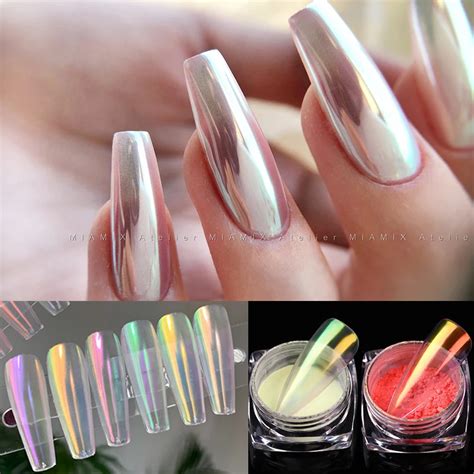 1 박스 미러 네일 파우더 투명 미러 안료 아이스 오로라 네일 파우더 다채로운 손톱 반짝이 먼지 네일 아트 장식네일 글리터 Aliexpress