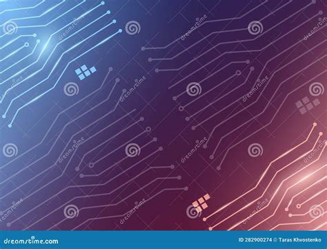 Abstract Microchip Background With Light Effects Stock Vector Illustration Of Electronic
