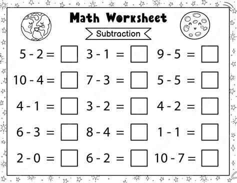 Multi Digit Subtraction Worksheet Printable PDF Template