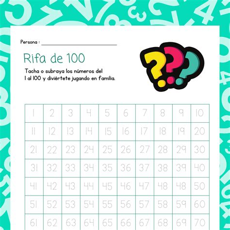Plantilla Para Rifa 100 Números Para Imprimir Pdf Gratis⚕️