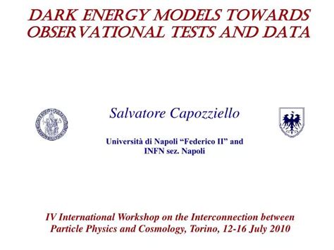 Ppt Dark Energy Models Towards Observational Tests And Data Powerpoint Presentation Id5752797
