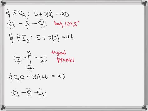 Solved Draw A Lewis Structure For Each Of The Following Molecules And Then Use The Vsepr