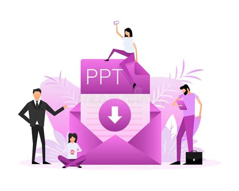 Download Ppt File Group Of People With Ppt Document Isometric Vector