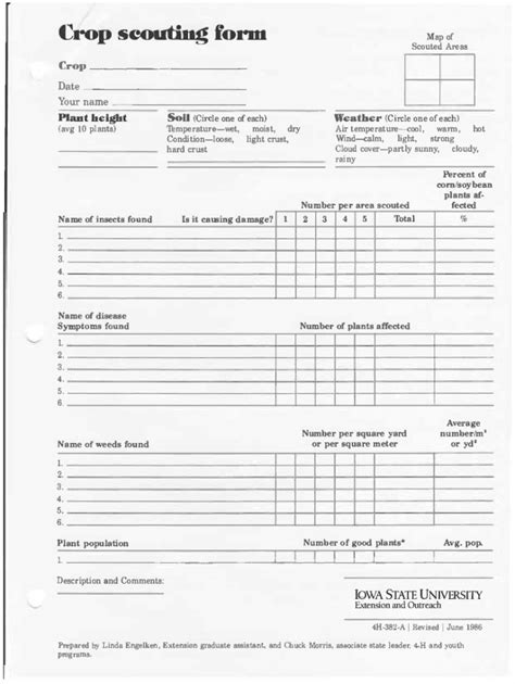 Fillable Online Store Extension Iastate Crop Scouting Form Crop Scouting Form Fax Email Print