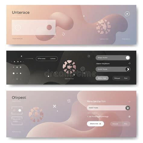 Three Modern Ui Design Templates Featuring Smooth Backgrounds With