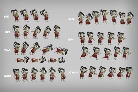 free 2d game zombie character on behance