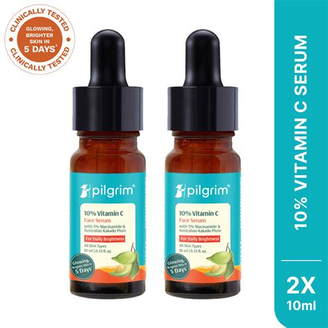 Pilgrim 10 Vitamin C Face Serum For Daily Brightness 10 Ml Pack Of 2
