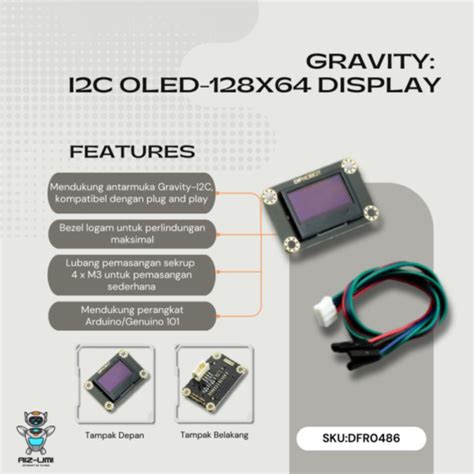 Jual Dfrobot Gravity I2c Oled 128x64 Display Diskon Shopee Indonesia