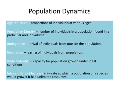 Ppt Population Dynamics Powerpoint Presentation Free Download Id