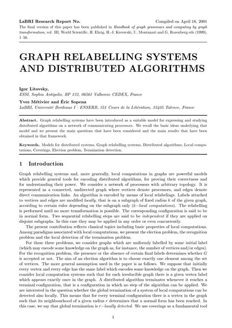 Pdf Graph Relabelling Systems And Distributed Algorithms