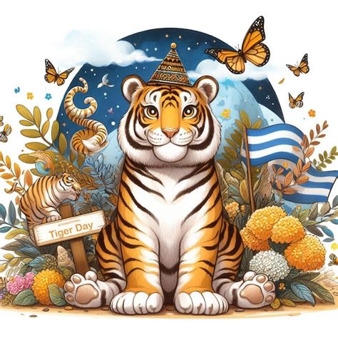 Premium Psd Roaring Conservation Creative Banner For Tiger Day