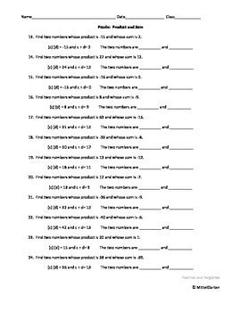 Product Sum Puzzle For Trinomials By Mittelgarten Tpt