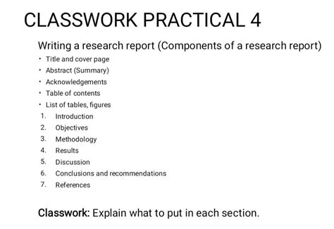 Solved Writing A Research Report Components Of A Research