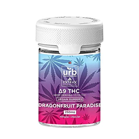 Urb D9 Effex Vegan Gummies Jar 250mg 10mg Per Gummy Dragon Fruit Best Wholesale Smoke Shop In Usa