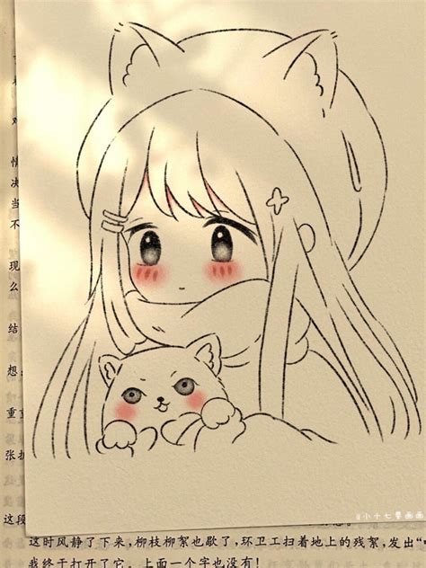 Q版动漫人物萌图女孩简笔画（精选19张）简笔画图片大全