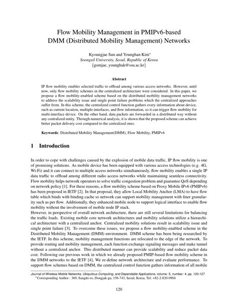 pdf flow mobility management in pmipv6 based dmm distributed