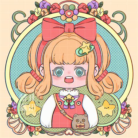 【上色】橱窗里的小奶芙｜穗岁的插画yuki年穗岁 站酷zcool