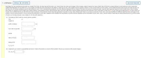 Solved Please Use And How Excel Solver Or Analytic Solver