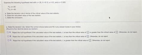 Solved B The Test Statistic For Hypothesis Tests For The Chegg Com