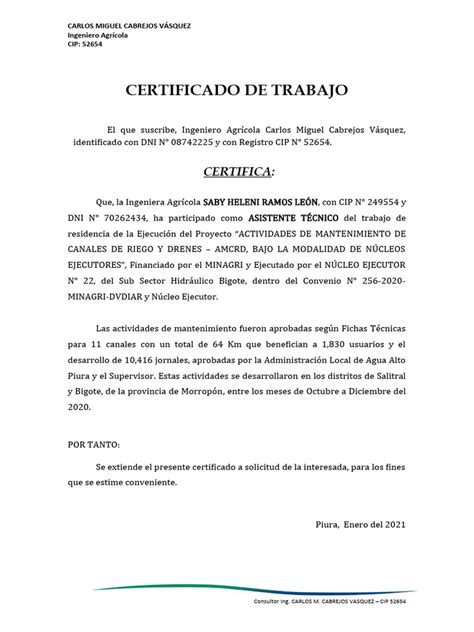 Certificado Asistente Tecnico Shrl Pdf