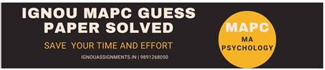 IGNOU MAPC Guess Paper Solved MA Psychology Download PDF IGNOU Solved Assignment