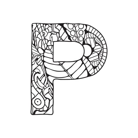 Alphabets Mandala Coloring Page Mandala Letters Arts Design Style