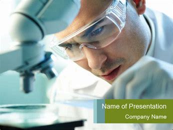 Clinical Researcher Conducting Chemical Element Analysis In Lab PowerPoint Template Backgrounds