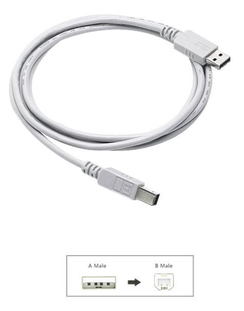 Usb Cable Cord Type A Male To B Male For Data Transfer