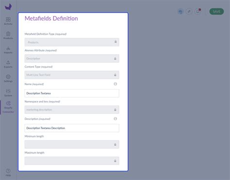 Shopify Akeneo Metafield Definition Addon Export Metafields Webkul