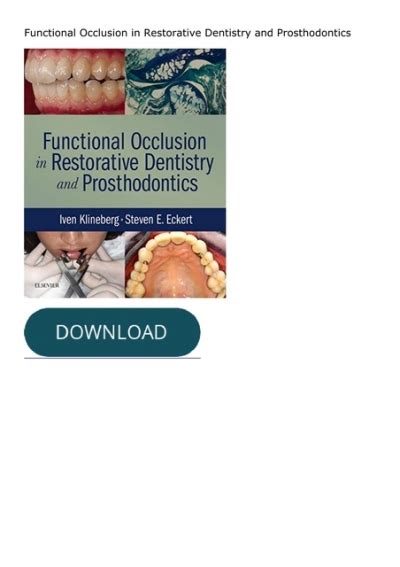 Book ️[read] ️ Functional Occlusion In Restorative Dentistry And Prosthodontics
