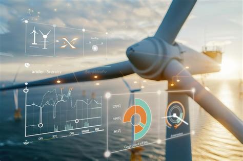 A Detailed Image Of An Offshore Wind Turbine With An Infographic