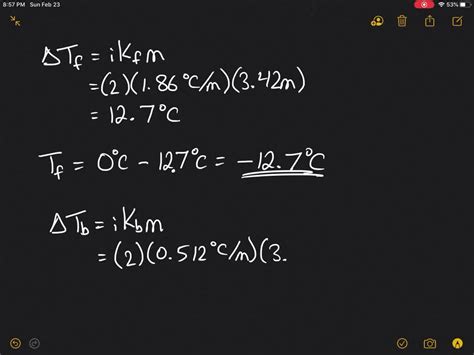 solved calculate the freezing point and the boiling point of each of