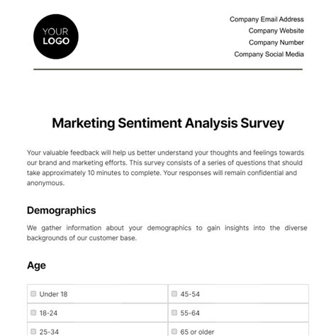 Free Market Survey Templates To Edit Online