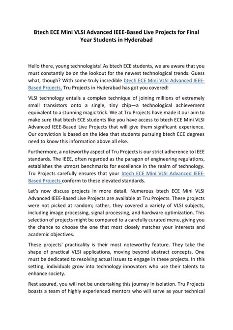 Ppt Btech Ece Mini Vlsi Advanced Ieee Based Live Projects For Final