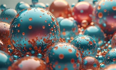 Close Up View Collection Spherical Objects Varying In Size And Color