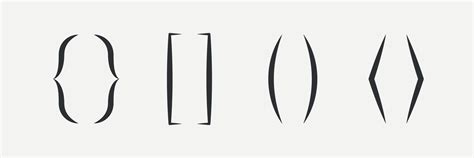 Text Brackets Set Code Brackets Icon Punctuation For Messages Thin