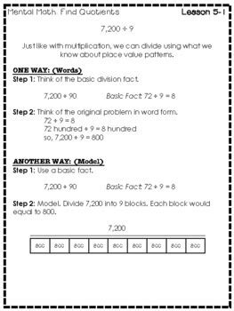 EnVision Math Th Grade Notebook Notes Topic Divide Digit Numbers