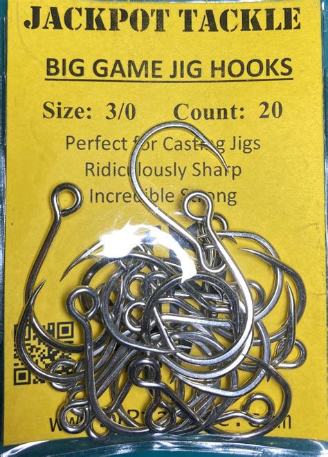 20 Ct Single Inline Jiglure Hooks Jackpot Tackle