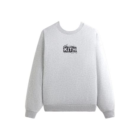 키스 X 배트맨 배츠 빈티지 넬슨 크루넥 라이트 헤더 그레이 Kith Kream