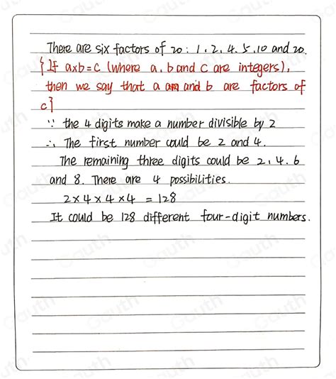 Solved Zara Has Forgotten Her 4 Digit Pin Code She Knows The First Digit Is A Factor Of 20 And